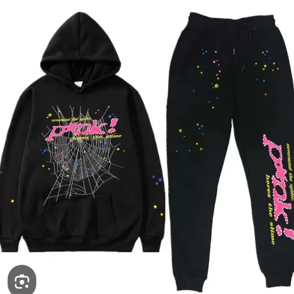 Pants & Jumpsuits | Nwt Spider Black Hoodie And Sweatpants Set With ...